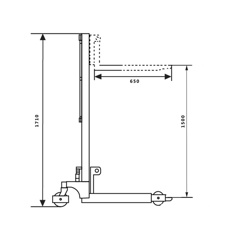 400kg Manual Platform Stacker 1500mm Lift Height | Hand Forklift ...